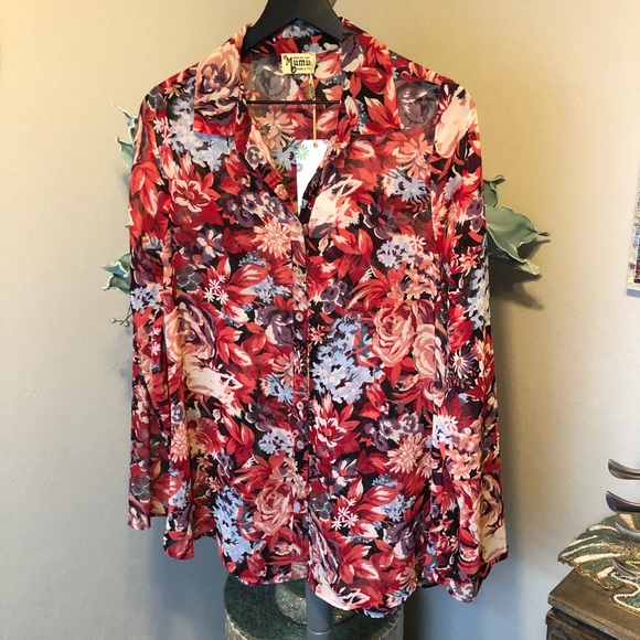 Show Me Your MuMu | Tops | Show Me Your Mumu Red Floral Button Up ...